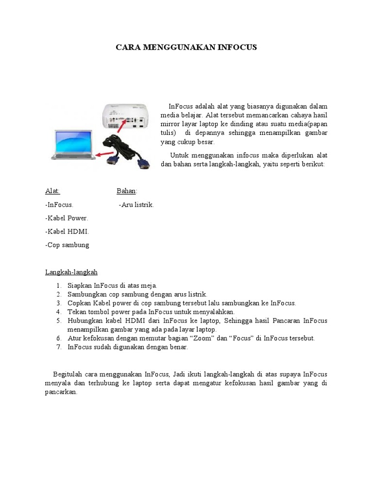 Cara Menggunakan Infocus | PDF