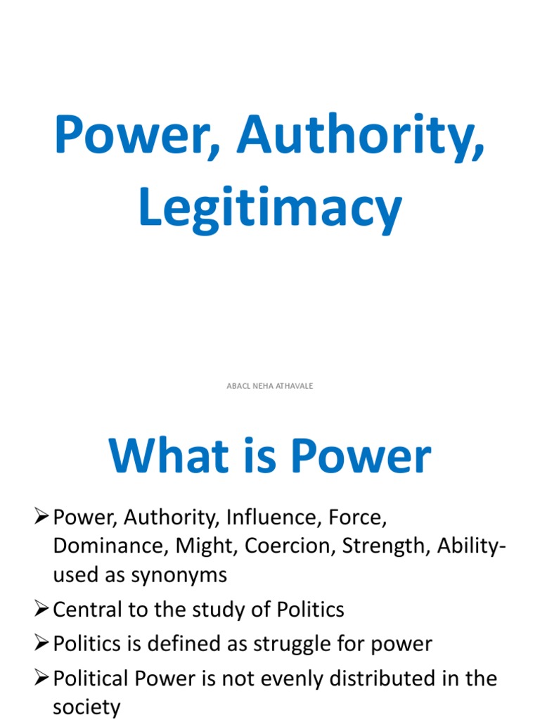 Power, Authority, and Legitimacy Explained | PDF | Power (Social And ...