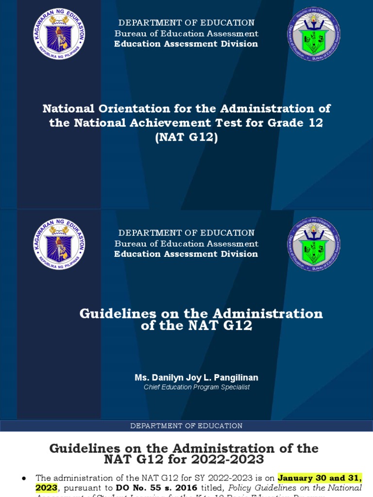 NAT G12 Guidelines for Educators | PDF