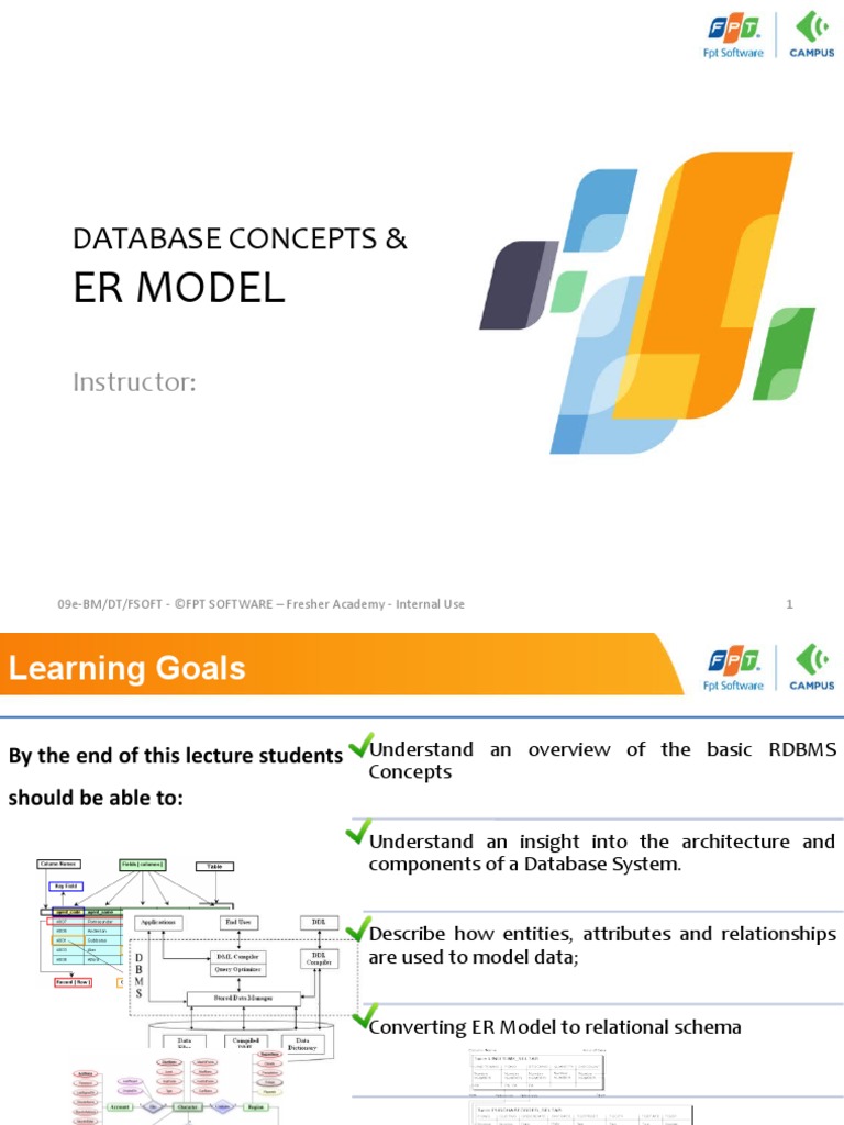 Lecture 1 - DB Concepts and ER Model | PDF | Relational Database | Databases