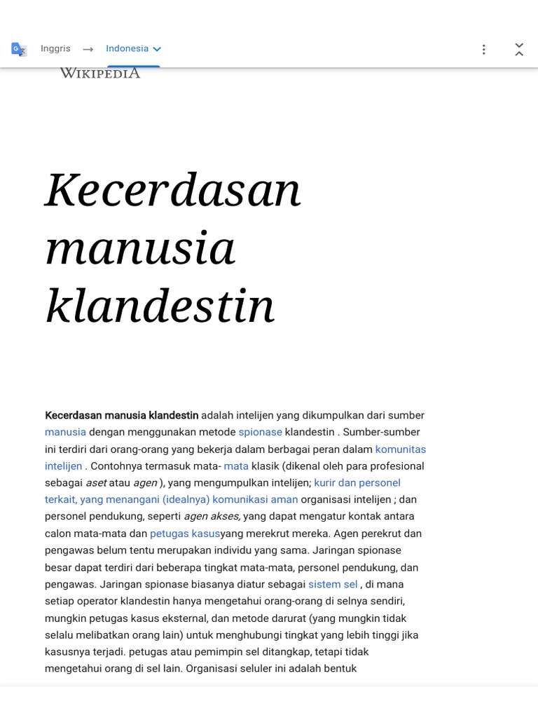 Operasi Klandestin dalam Intelijen | PDF