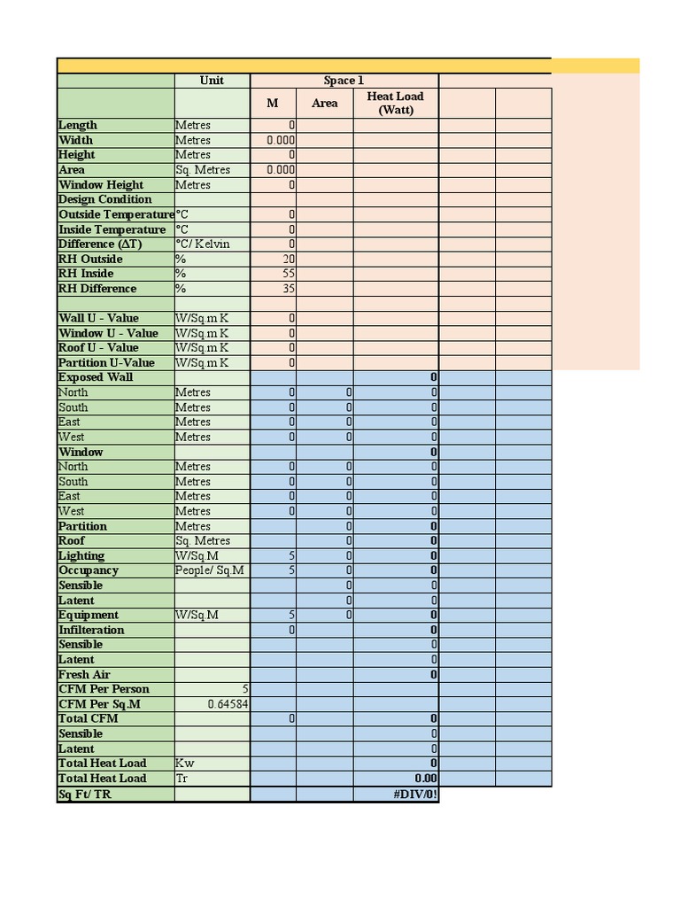 Heat Load Calculations | PDF | Latent Heat | Wall