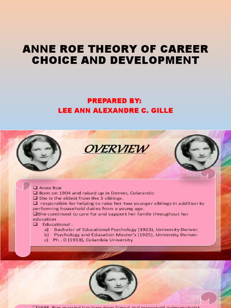 Anne Roe Theory of Career Choice and Development | PDF