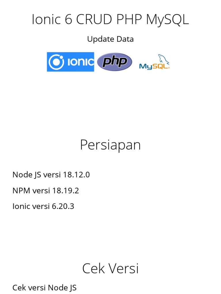 Ionic 6 CRUD PHP MySQL - UPDATE | PDF