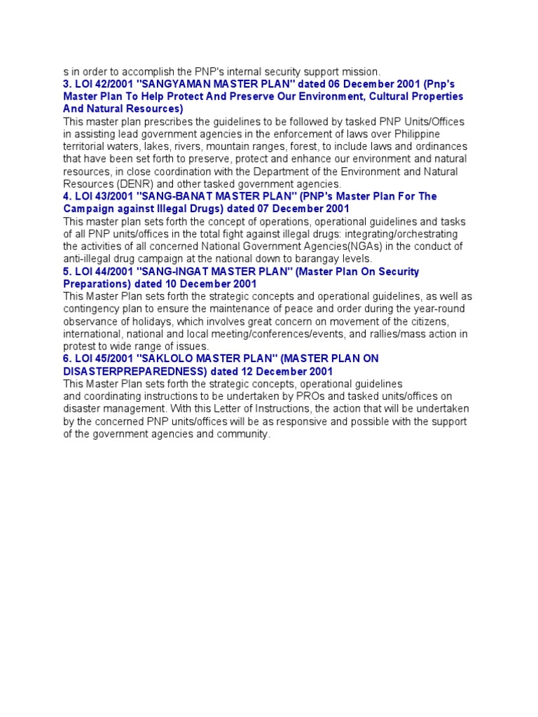 PNP Master Plan | PDF