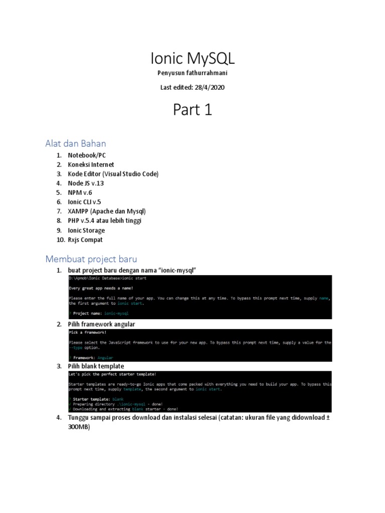 Modul Ionic Mysql Part 1 | PDF