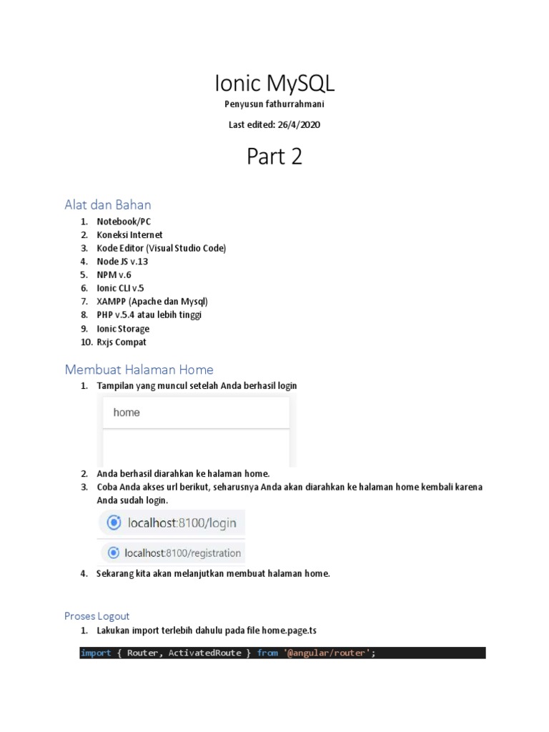 Modul Ionic Mysql Part 2 | PDF
