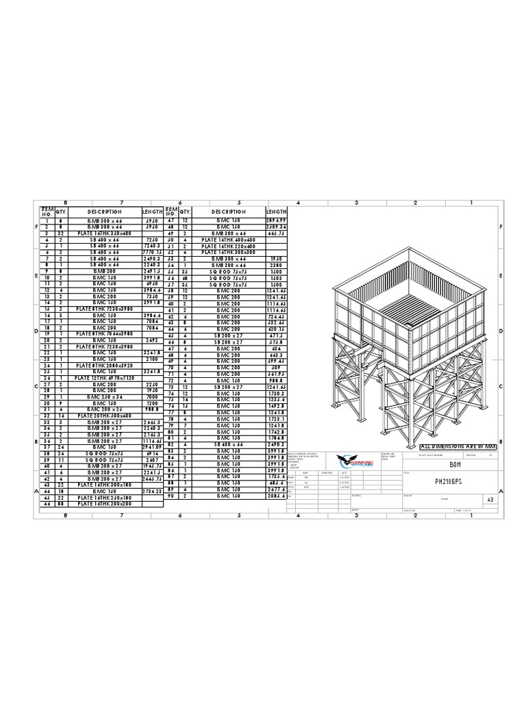 General Arrangement Drawing For A Hopper | PDF