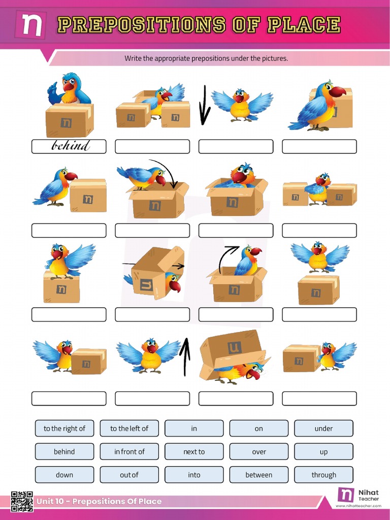 Unit 10 - Prepositions of Place Worksheet 1 | PDF