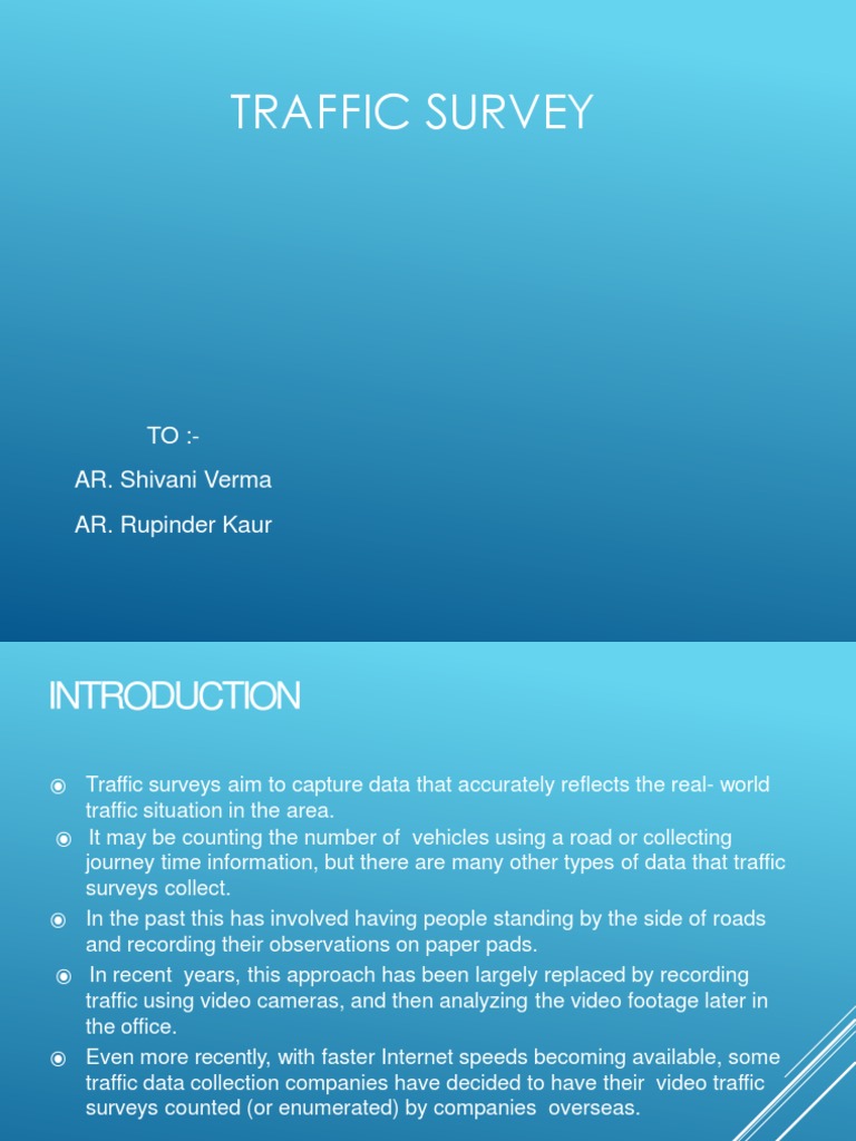 Traffic Survey | PDF