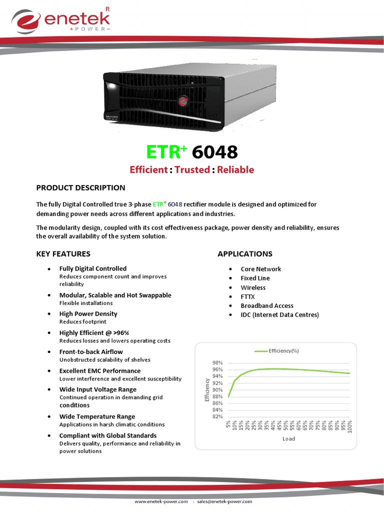 ETR 6048 Digital 3-Phase Rectifier Module | PDF | Rectifier | Reliability Engineering