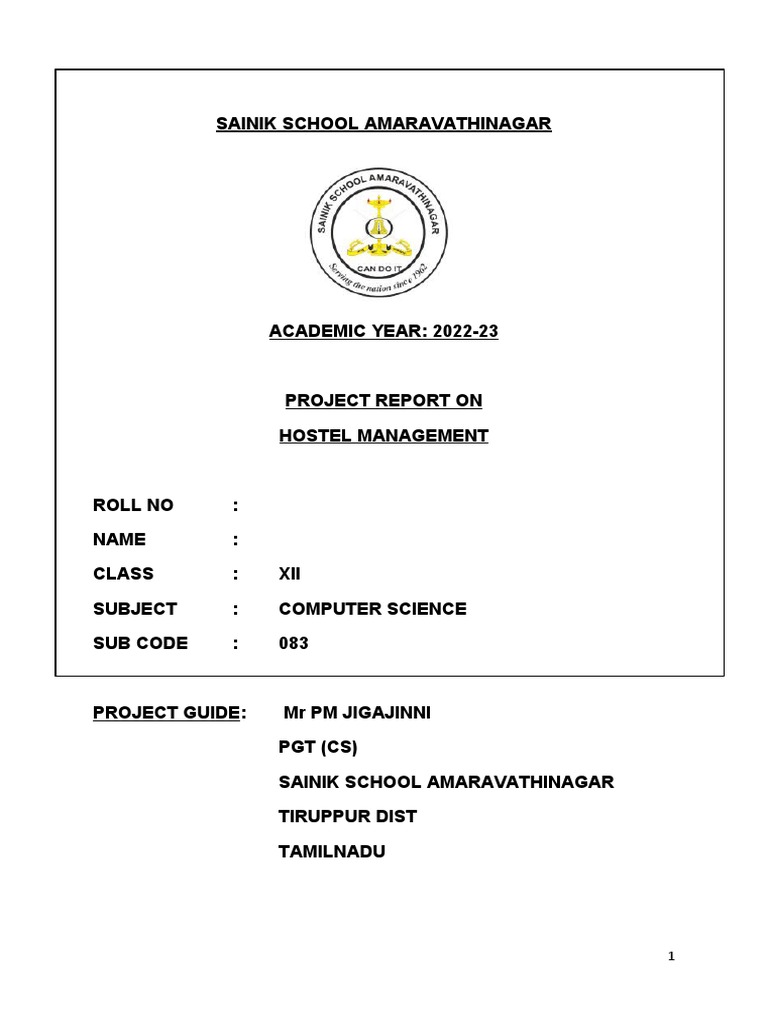 Hostel Management System | PDF | Software Testing | Computer Program