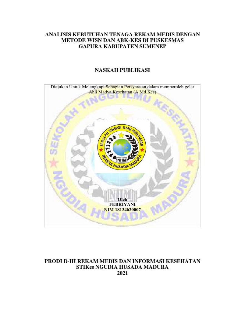 Analisis Kebutuhan Tenaga Rekam Medis Dengan Metode Wisn | PDF