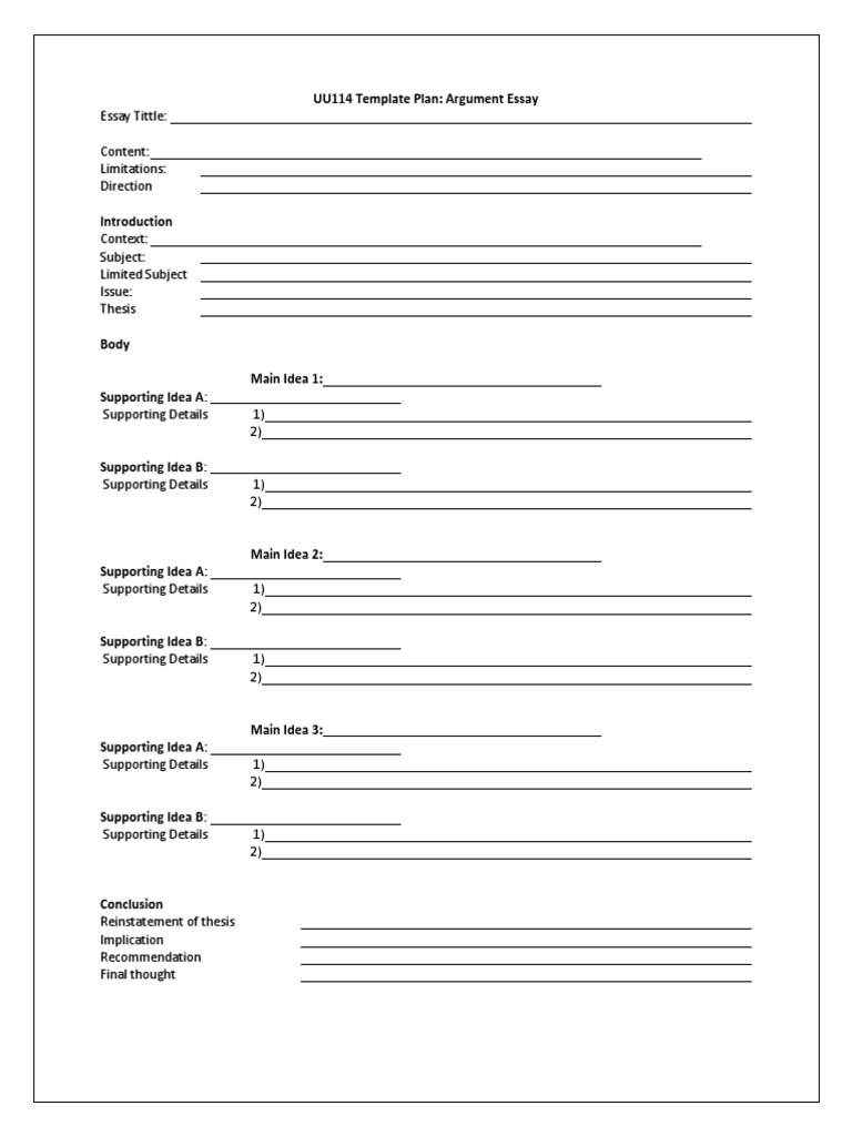 Essay Plans Templates | PDF | Essays | Thesis
