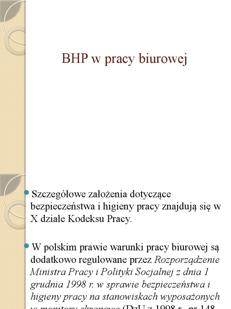 BHP W Pracy Biurowej | PDF