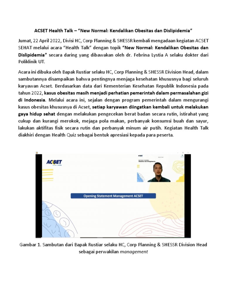 ACSET Health Talk | PDF