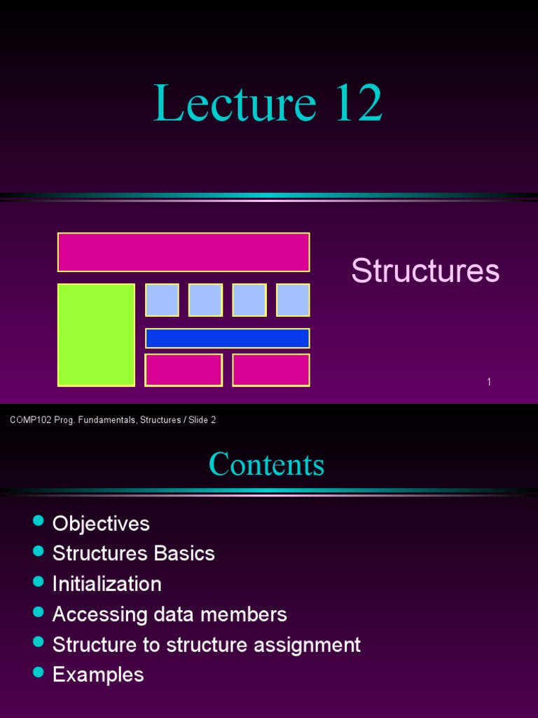 Lecture 12 Structures | PDF | C++ | Data Type