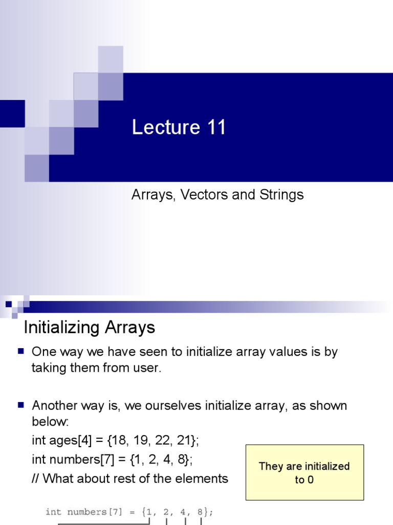 Lecture 11 | PDF | Array Data Structure | Parameter (Computer Programming)