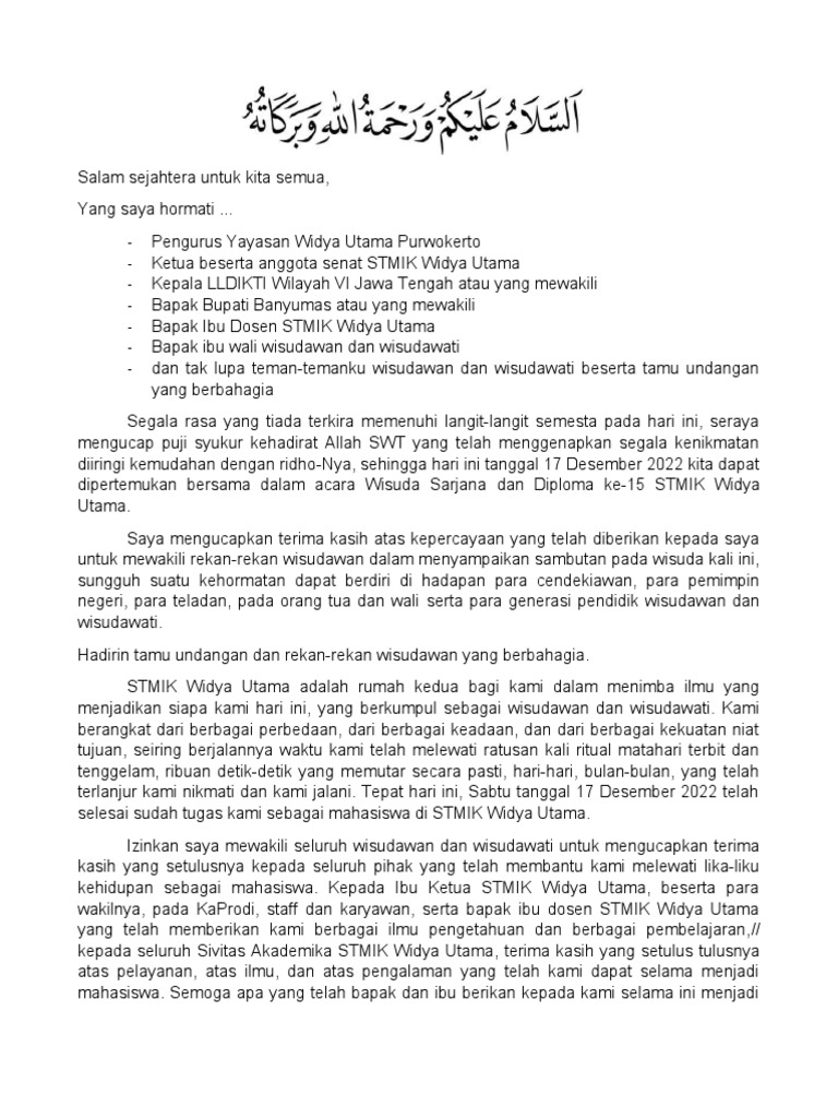 Wisuda STMIK Widya Utama 2022 | PDF