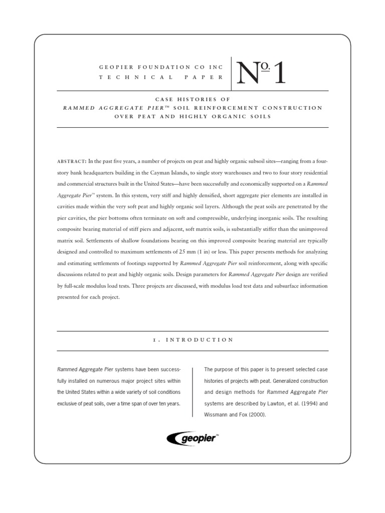 Geopier Tech Paper No1 | PDF | Deep Foundation | Strength Of Materials