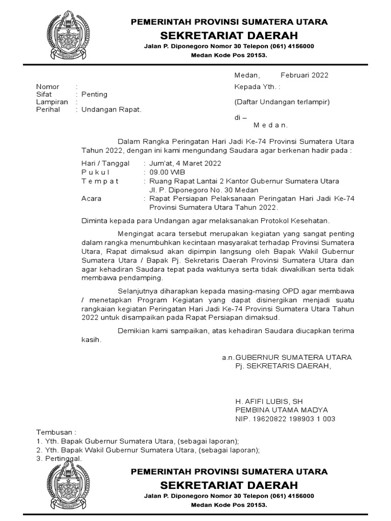 Undangan Rapat 1 | PDF