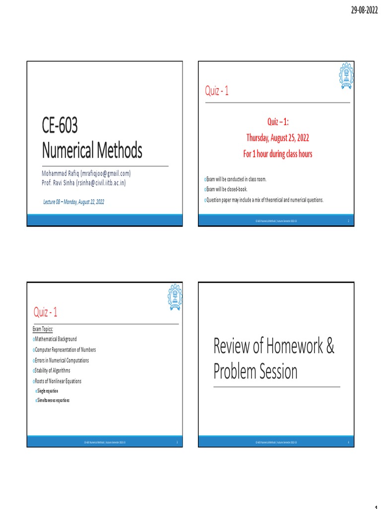 Lecture 08-20220822 | PDF | Numerical Analysis | Applied Mathematics