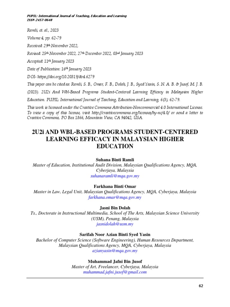Malaysian Higher Ed Learning Efficacy | PDF | Cronbach's Alpha ...