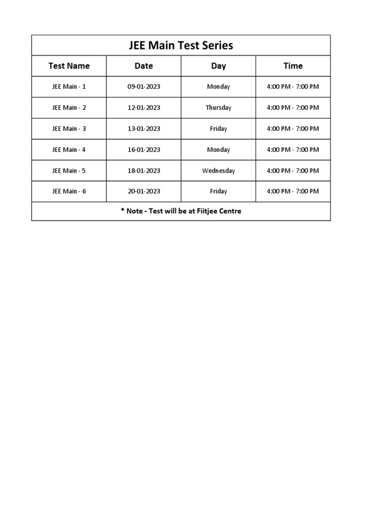Jee Main Test Series 1 Pdf