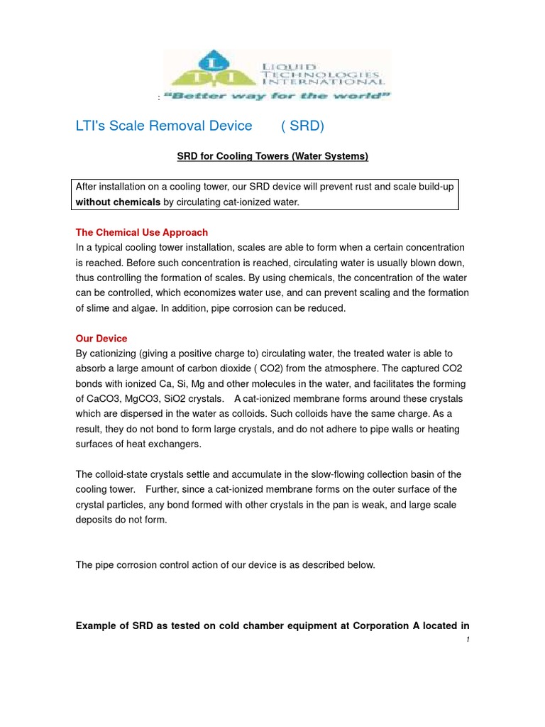 LTI Cooling Tower SRD Brochure | Download Free PDF | Corrosion | Water