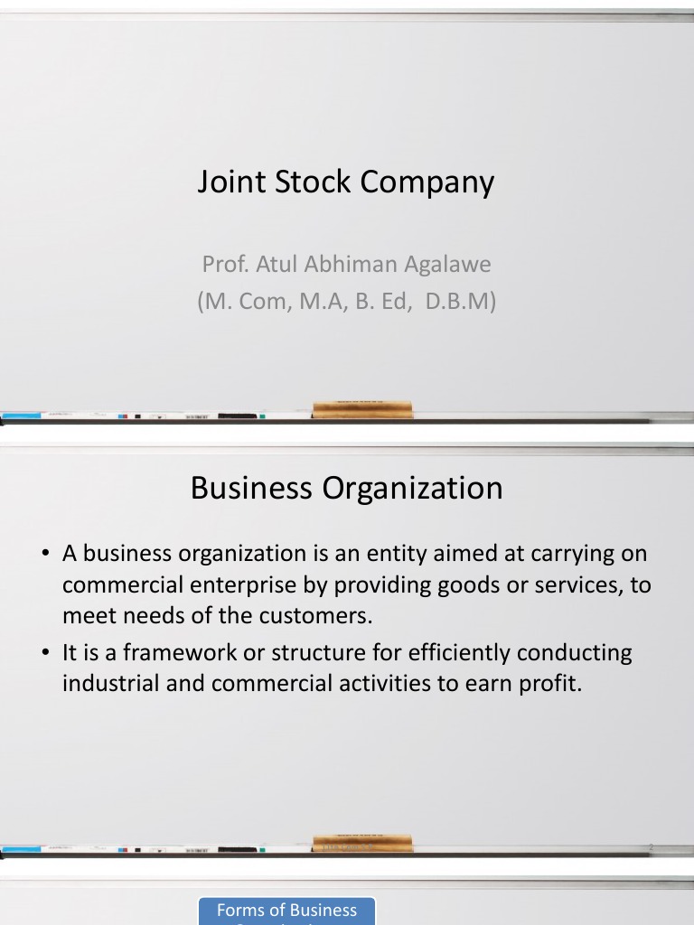 Understanding Joint Stock Companies | PDF | Partnership | Cooperative