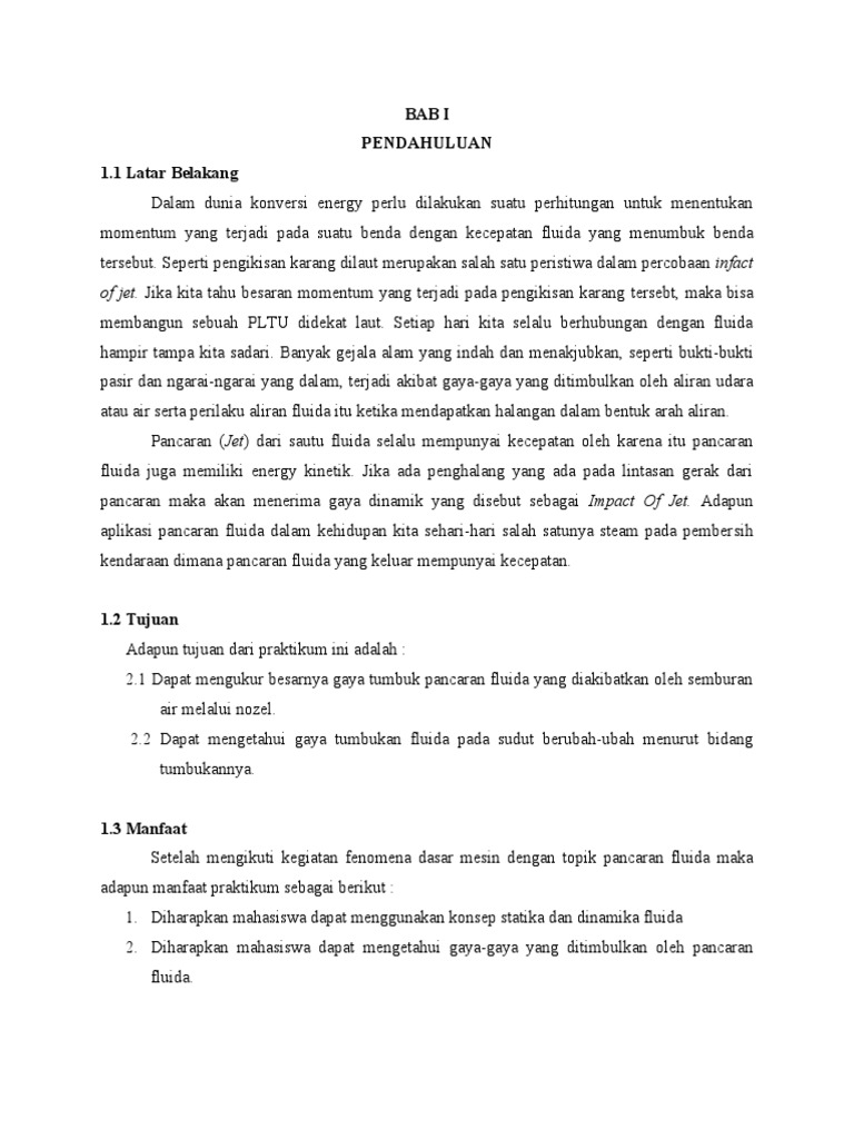 Pengukuran Gaya Tumbukan Pancaran Fluida | PDF