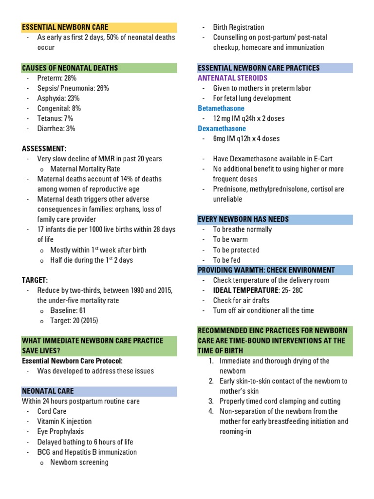 Essential Newborn Care | PDF | Breastfeeding | Maternal Death