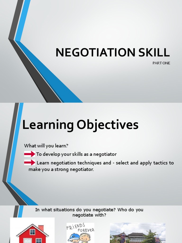 Part 1 Negotiation Skills | PDF | Negotiation | Psychological Concepts