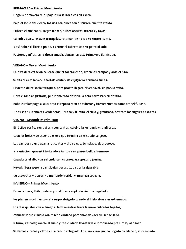 Poema de las Cuatro Estaciones | PDF