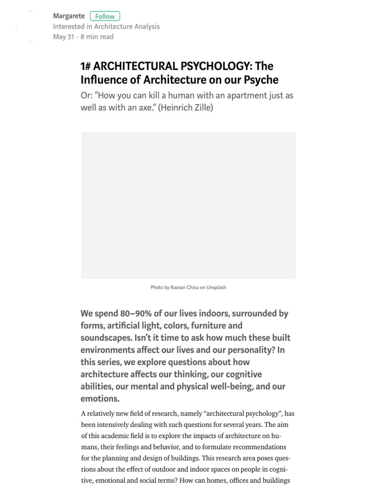 1# Architectural Psy... | PDF | Senses | Psychology