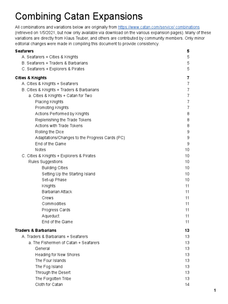 Combining Catan Expansions v1 | PDF