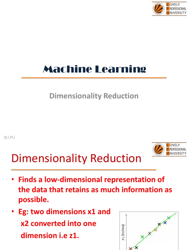 ML Unit - 3 DimensionalitY Reduction | PDF | Principal Component ...