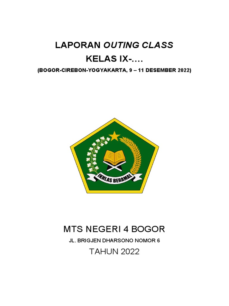 Format Laporan Outing Class | PDF