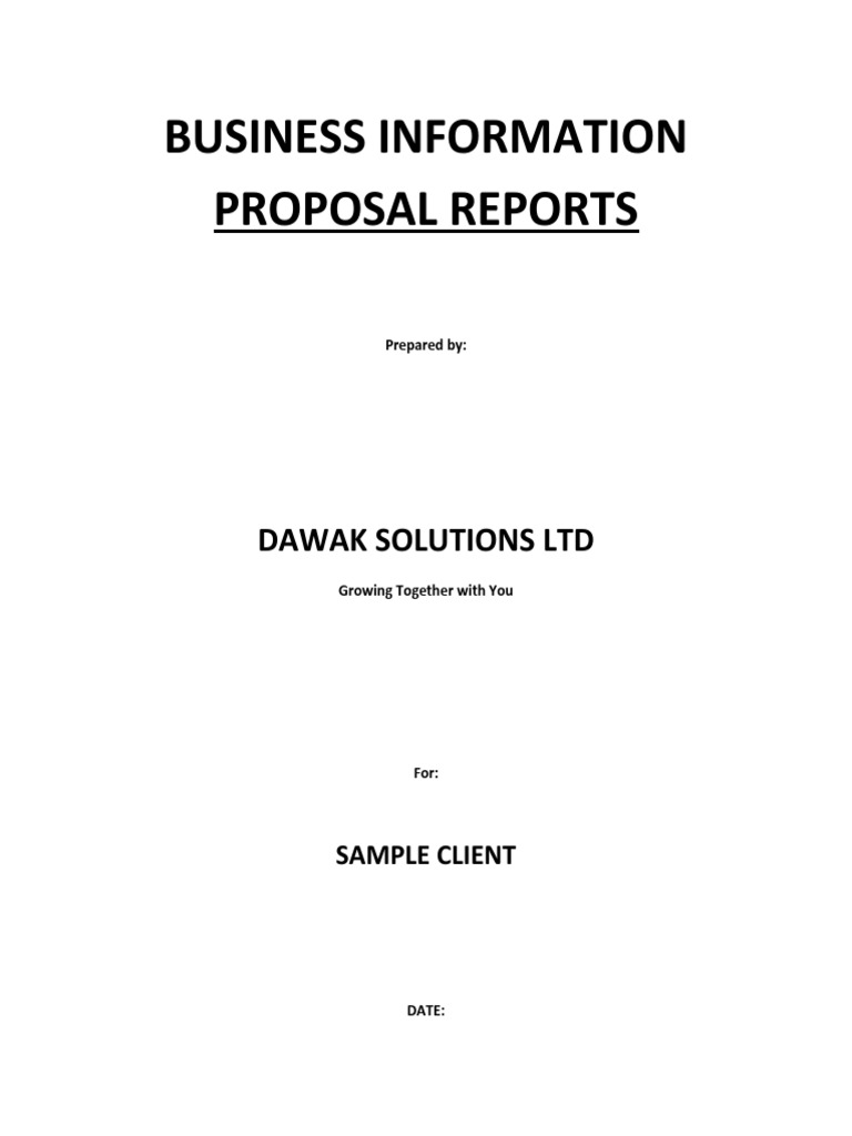 Business Information Proposal Reports | PDF | Credit History | Risk