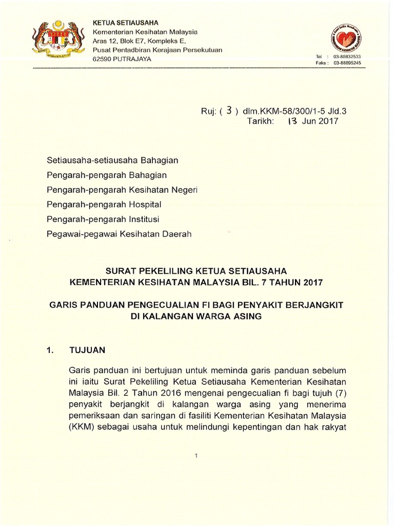 9.surat Pekeliling Ketua Setiausaha Kementerian Kesihatan Malaysia Bil ...