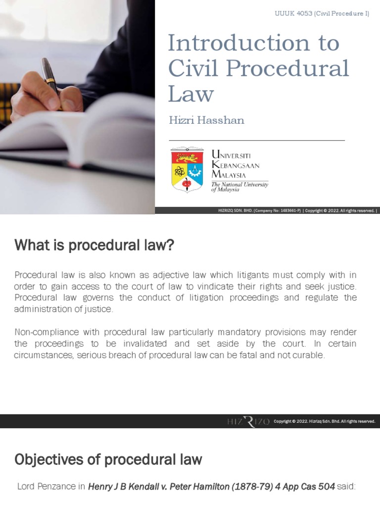 Intro To Sources of Civil Procedure Law - Hizri | PDF | Lawsuit ...