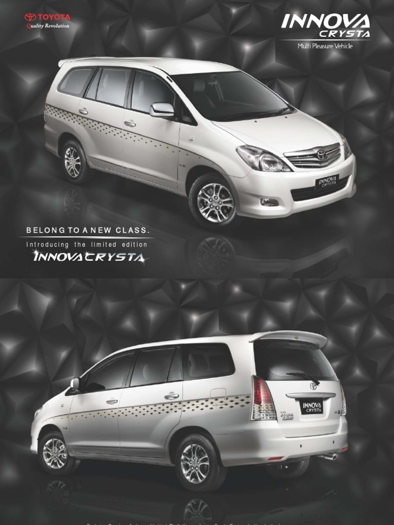 Toyota Innova Crysta Brochure | PDF | Automotive Industry | Vehicle ...