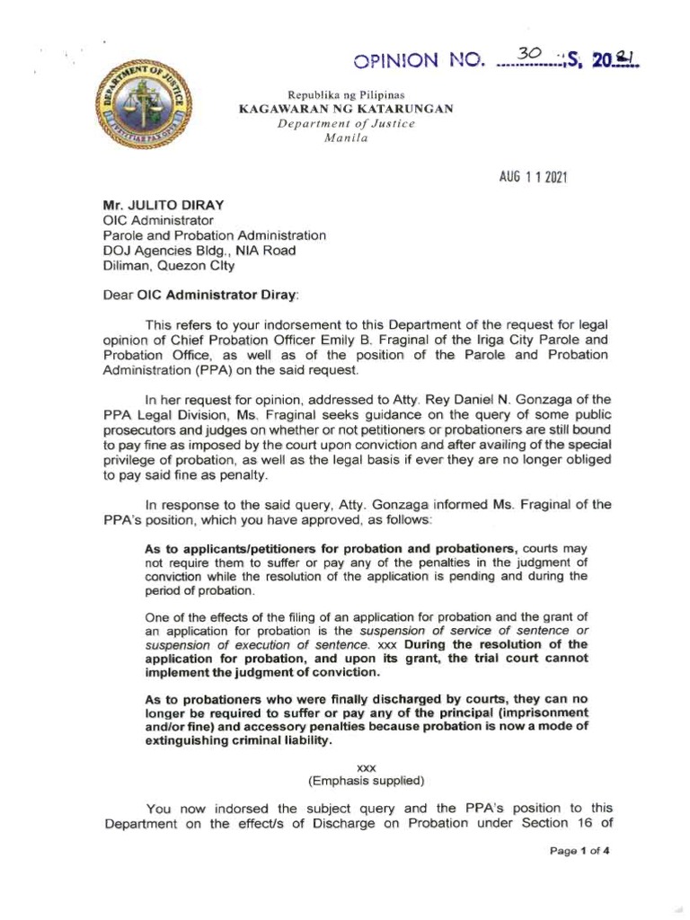 Probation Payment of Fine | PDF