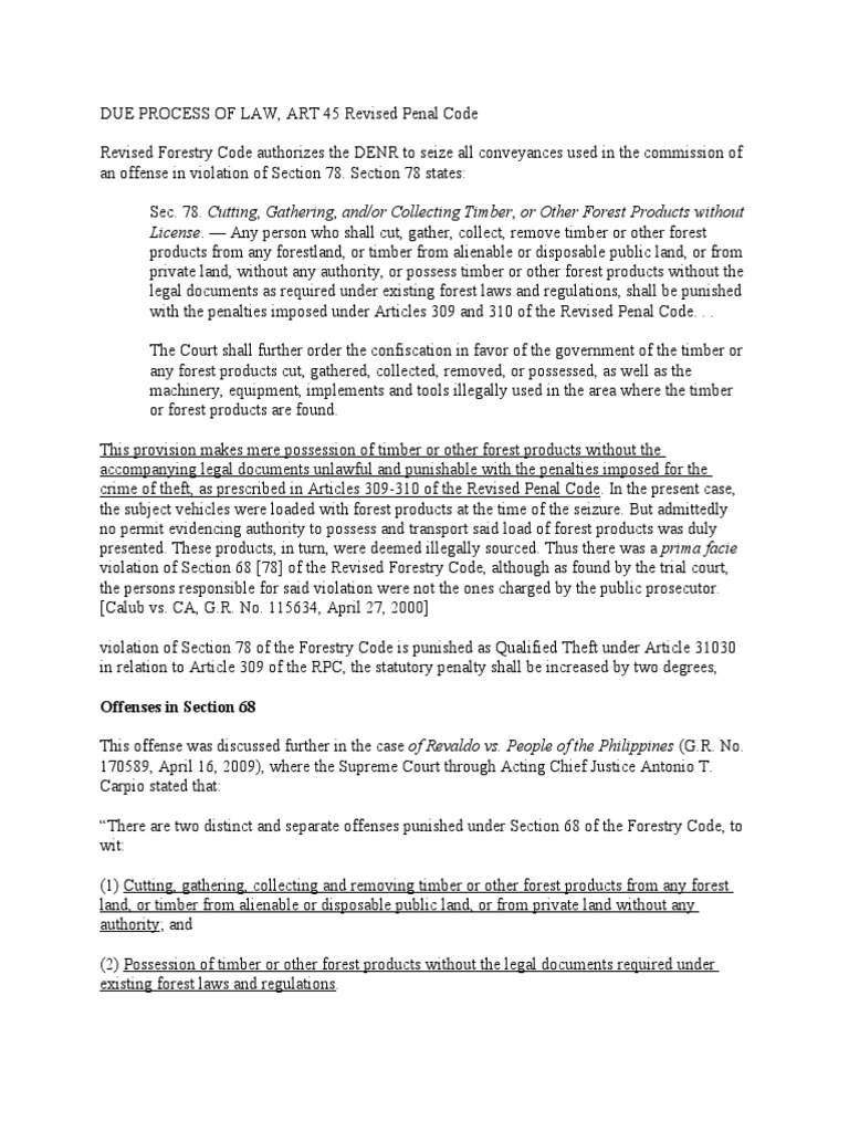 Revised Forestry Code | PDF | Crimes | Crime & Violence