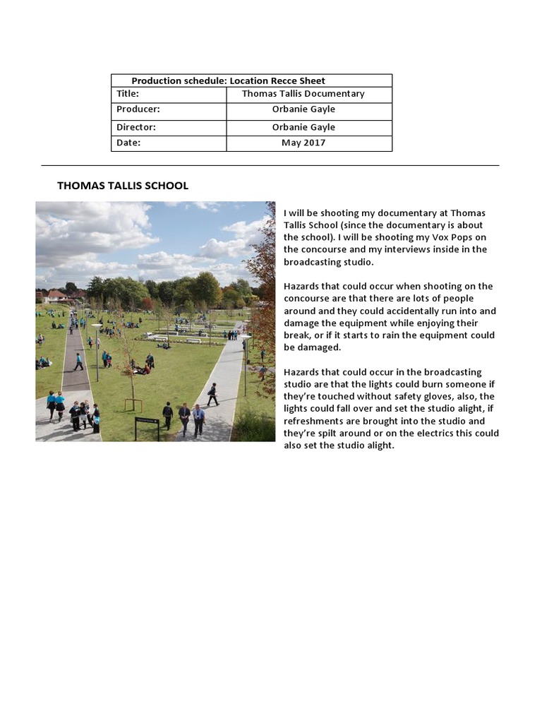 Unit 25 - Location Recce | PDF