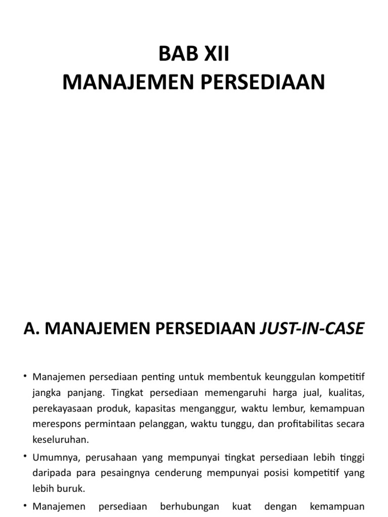 Bab Xii Manajemen Persediaan | PDF