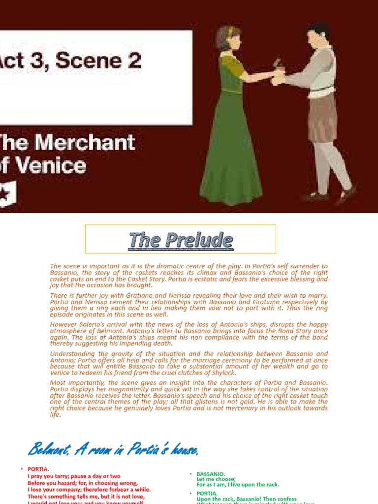 The Merchant of Venice Act 3 SC 2 1 | PDF