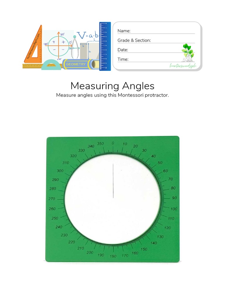 Measuring Angles with a Montessori Protractor | PDF
