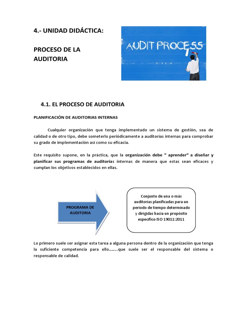 Unidad 4 Proceso de La Auditoria | PDF