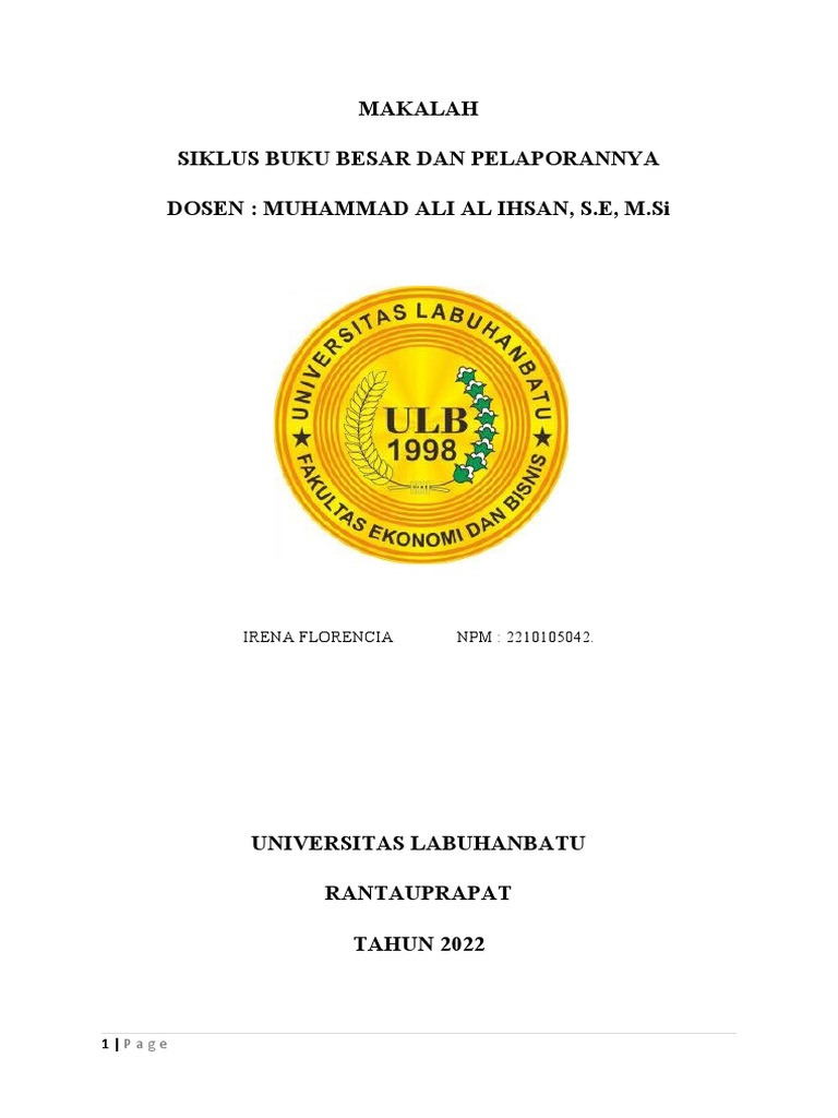 Makalah Siklus Buku Besar | PDF